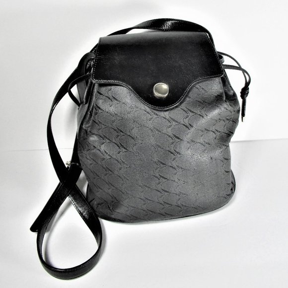 Movado | Bags | Rare Vintage Movado Black Leather Bucket Logo Bag ...